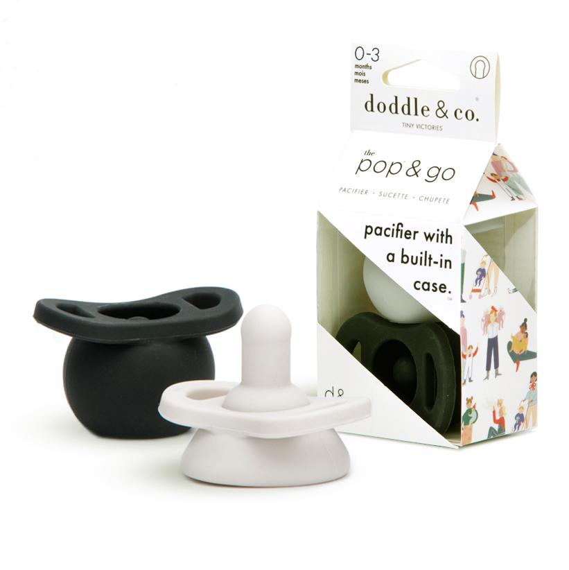 Pop & Go Pacifiers - Cream/Coal – Doddle & Co®